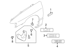 1990-2003 Mazda Fender Liner Clip B455-56-145 | QuirkParts