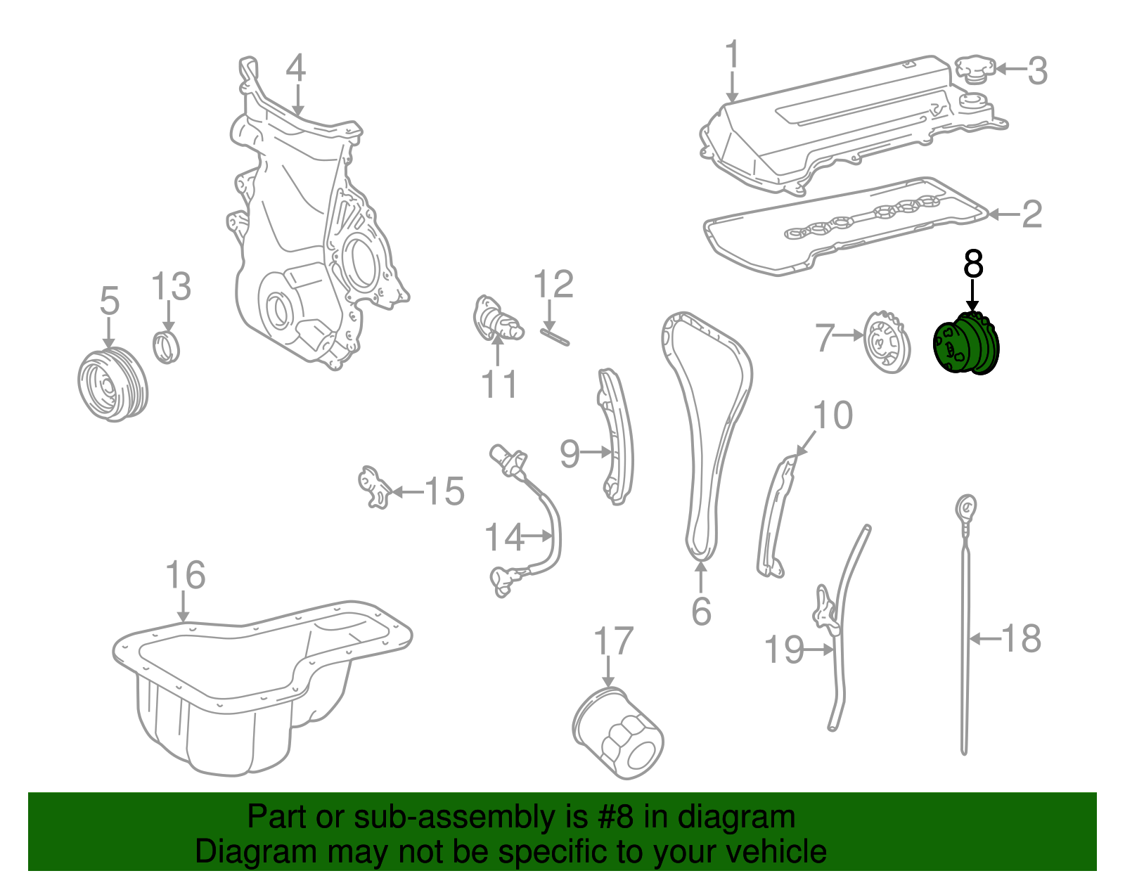 1998-2008 Toyota 1998-2008 Toyota - Engine Timing Camshaft Sprocket ...