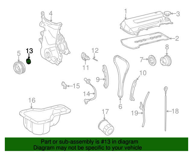 1998-2015 Toyota Engine Crankshaft Seal 90080-31049 | Toyota Parts