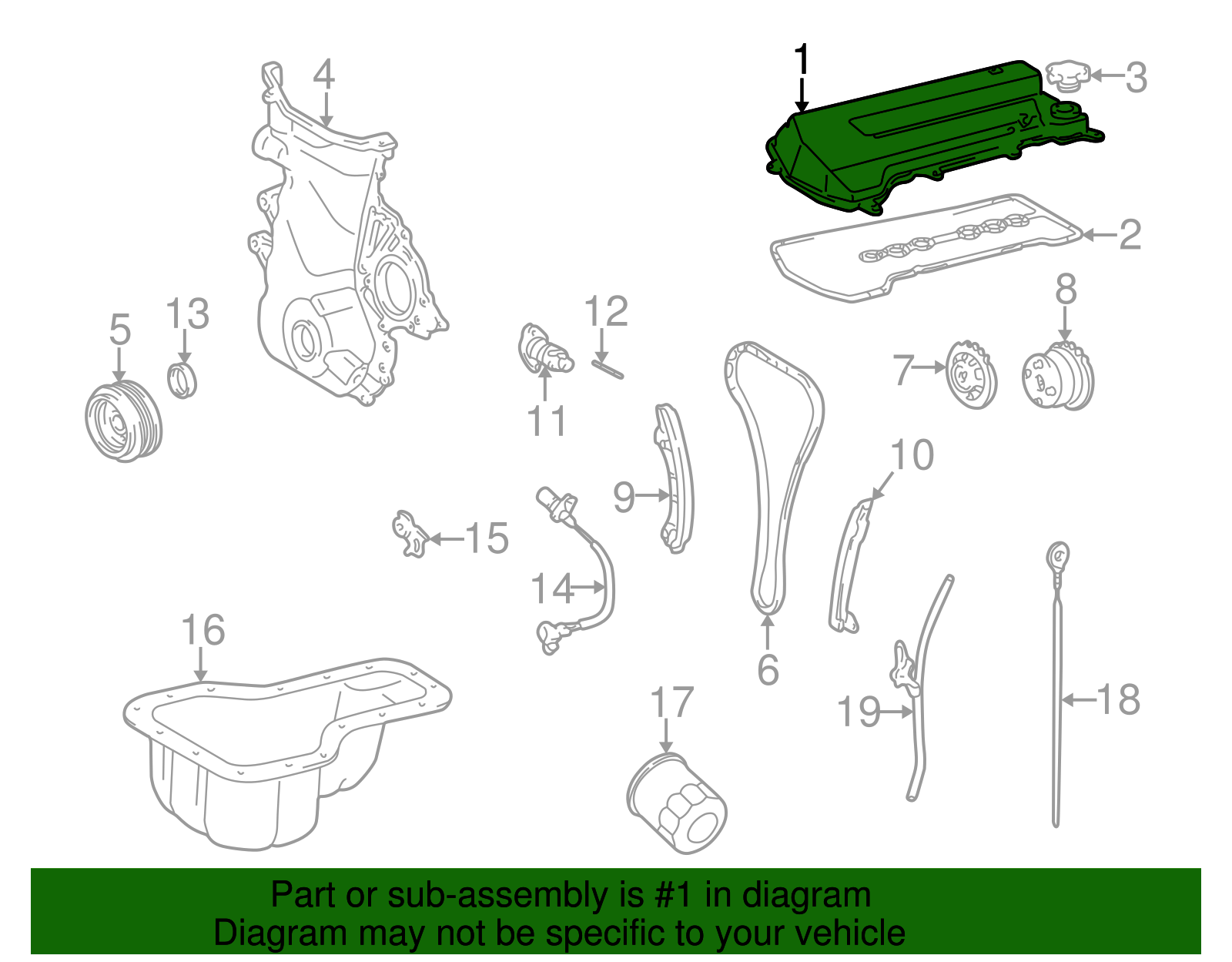 2000-2008 Toyota Valve Cover 11201-0D030 | Retail Performance Auto Parts