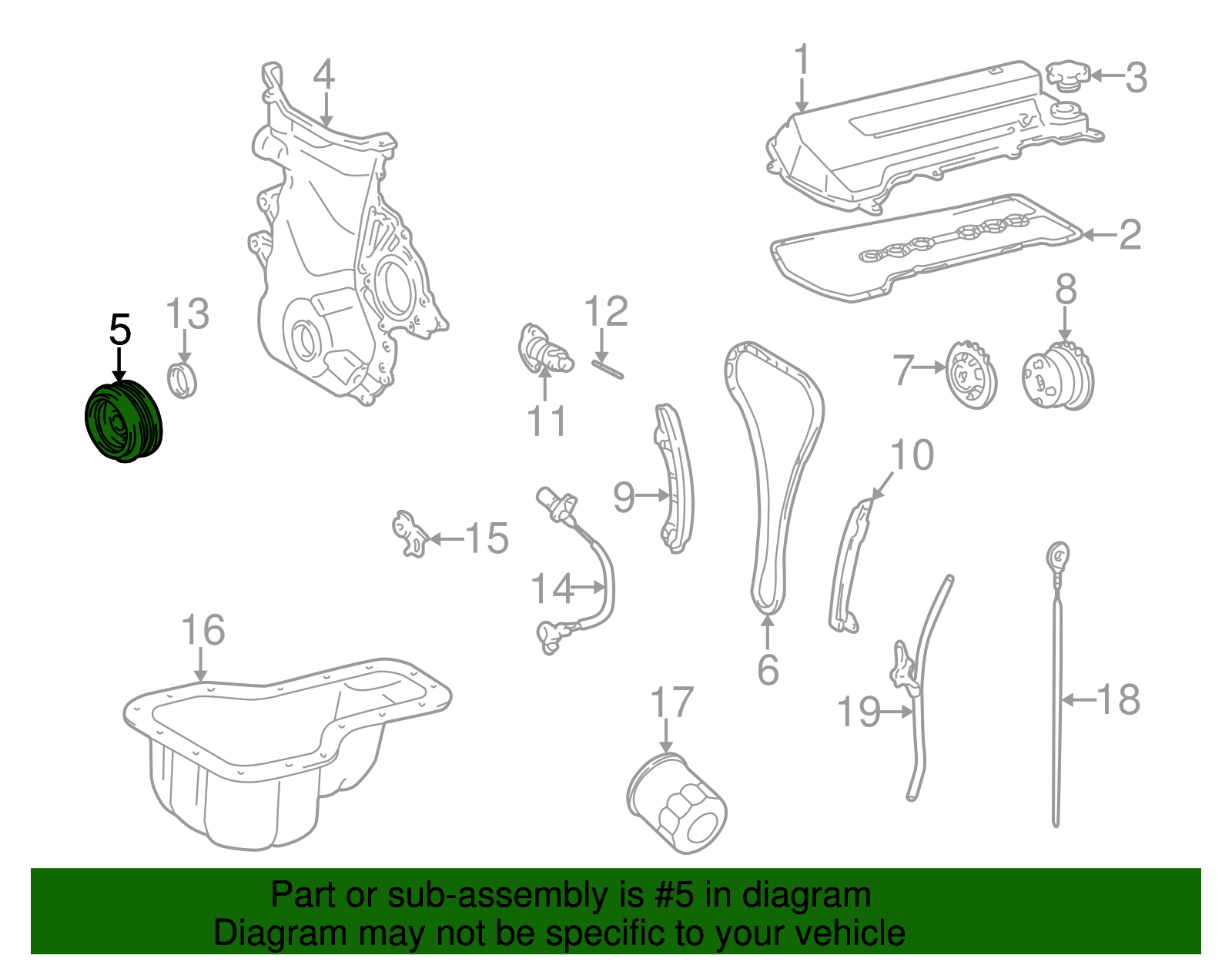 1998-2008 Toyota Crankshaft Pulley 13470-22021 | Toyota Parts Center