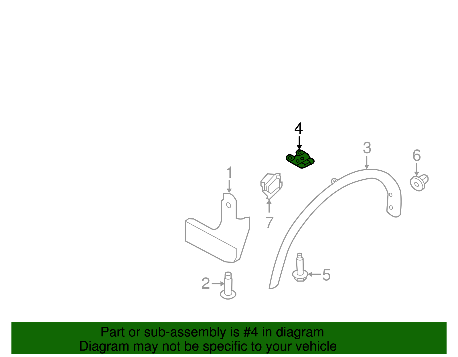 2015-2020 Nissan Rogue Wheel Opening Molding Clip 63848-5HA0A | OEM ...