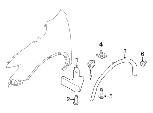 2015-2020 Nissan Rogue Wheel Opening Molding Grommet 76848-5HA0A | Pro ...