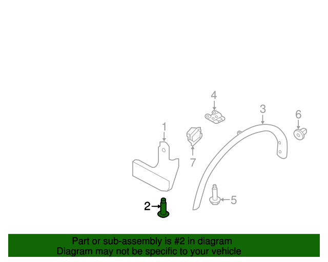 2014-2020 Nissan Rogue Mud Guard Screw 63849-JG00A | TascaParts.com