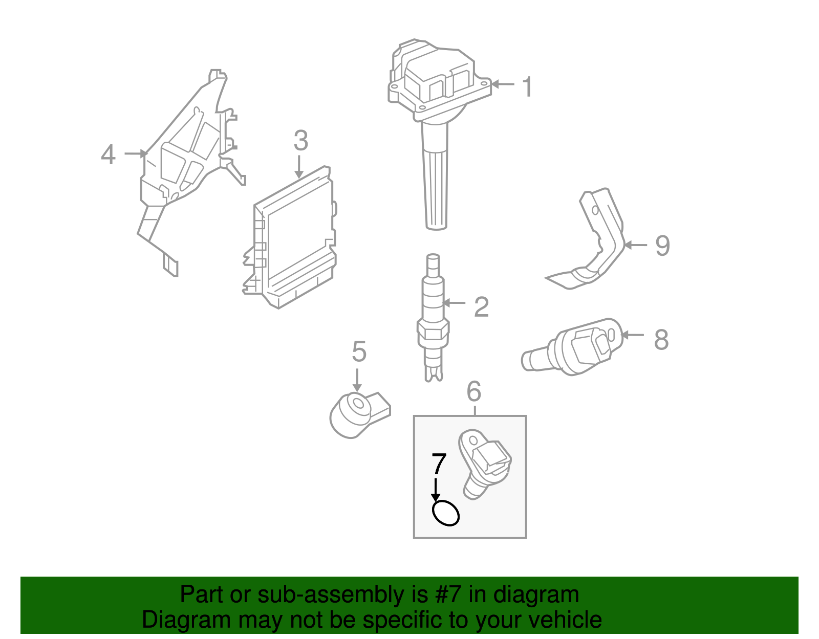 2007-2025 Nissan Crankshaft Sensor O-Ring 22131-ED000 | Nissan Parts Store