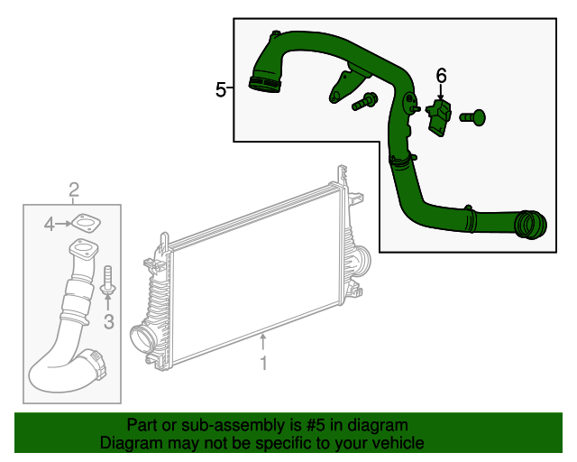 2012-2013 Buick Regal Intercooler Outlet Air Hose 22835667 ...