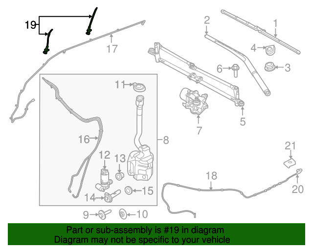 2016-2019 Ford OEM Washer Nozzle FB5Z-17603-A | OEM Ford Parts