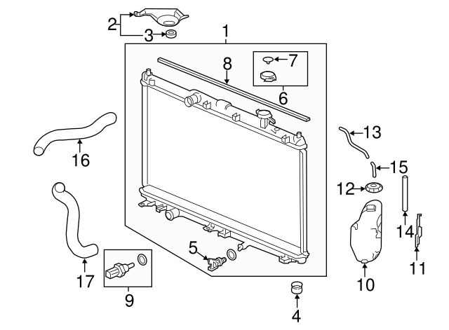 74171-T2A-A00 - Bracket, R Radiator Mounting (Upper) - 2013-2017 Honda ...