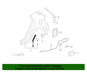 2009-2013 Toyota Matrix Quarter Panel Protector 58741-02140 | Toyota ...
