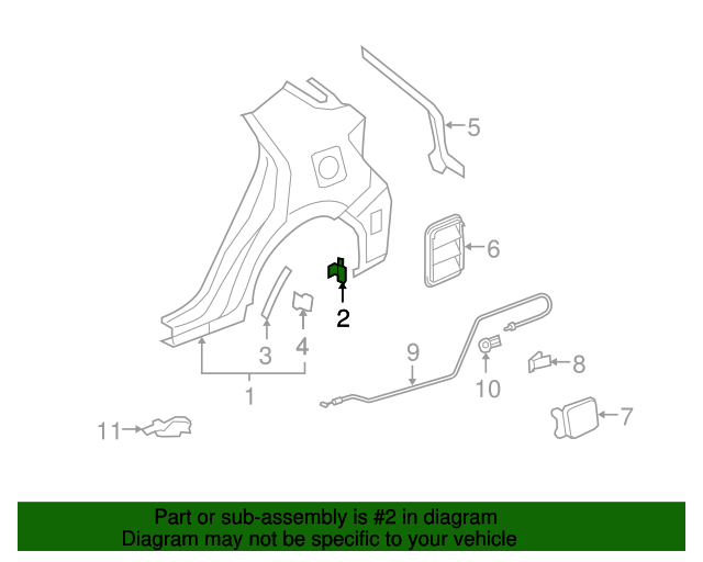 61848-02060 - Quarter Panel Retainer - 2009-2013 Toyota Matrix | OEM ...