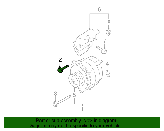 2008-2015 Nissan Alternator Upper Bolt 081B7-0301A | Nissan Parts Plus
