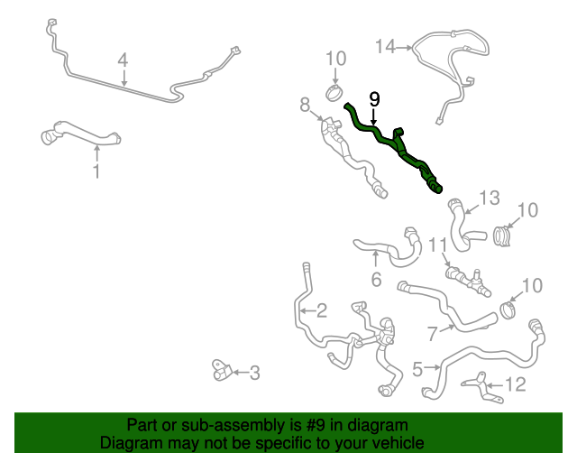 2015-2018 Volvo Heater Hose 31338212 | TascaParts.com