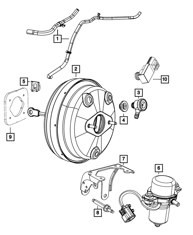 2018-2020 Dodge Journey Power Brake Booster 68393991AA | Mopar eStore