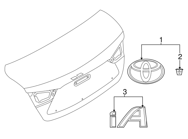 2016-2018 Toyota Deck Lid Emblem 75442-WB003 | AutoNationParts.com