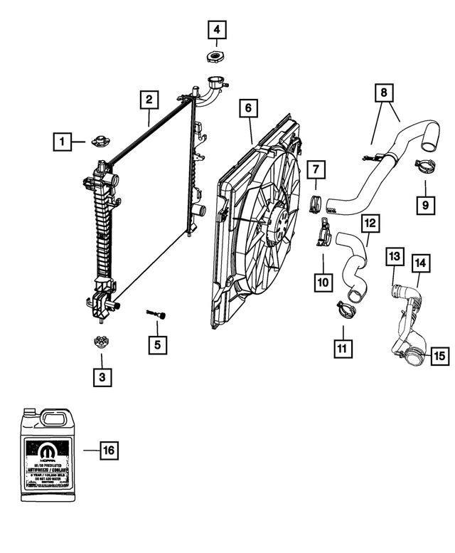 2018-2021 Mopar Radiator Inlet Hose 68304645AB | My Mopar Parts
