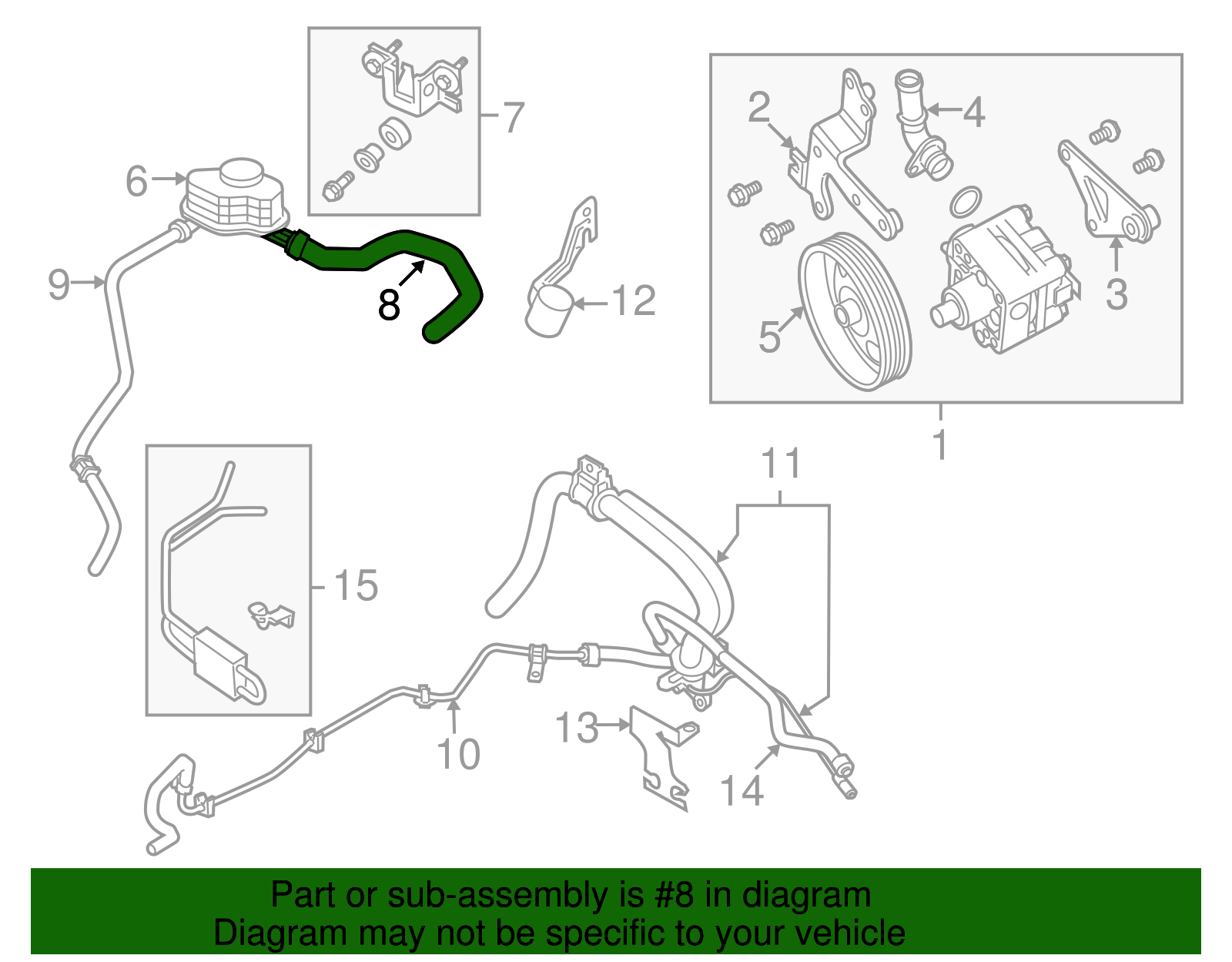 49717-9N00A - 2009-2014 Nissan Maxima - Power Steering Suction Hose ...