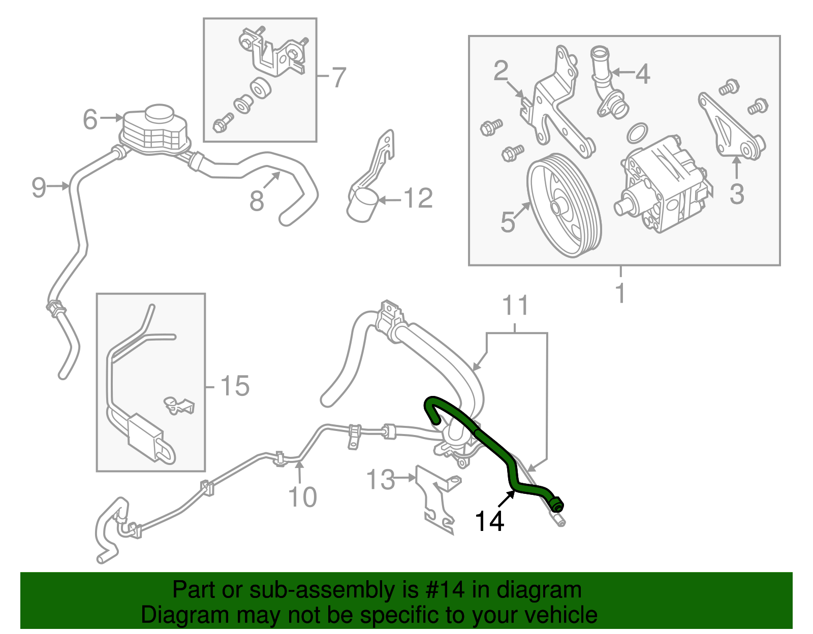 49725-JA10A - 2007-2014 Nissan - Power Steering Return Hose | Anicra ...