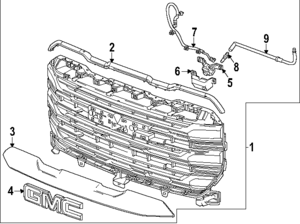2022-2024 GMC Primed Front Grille Kit 85561450 | OEM Parts Online