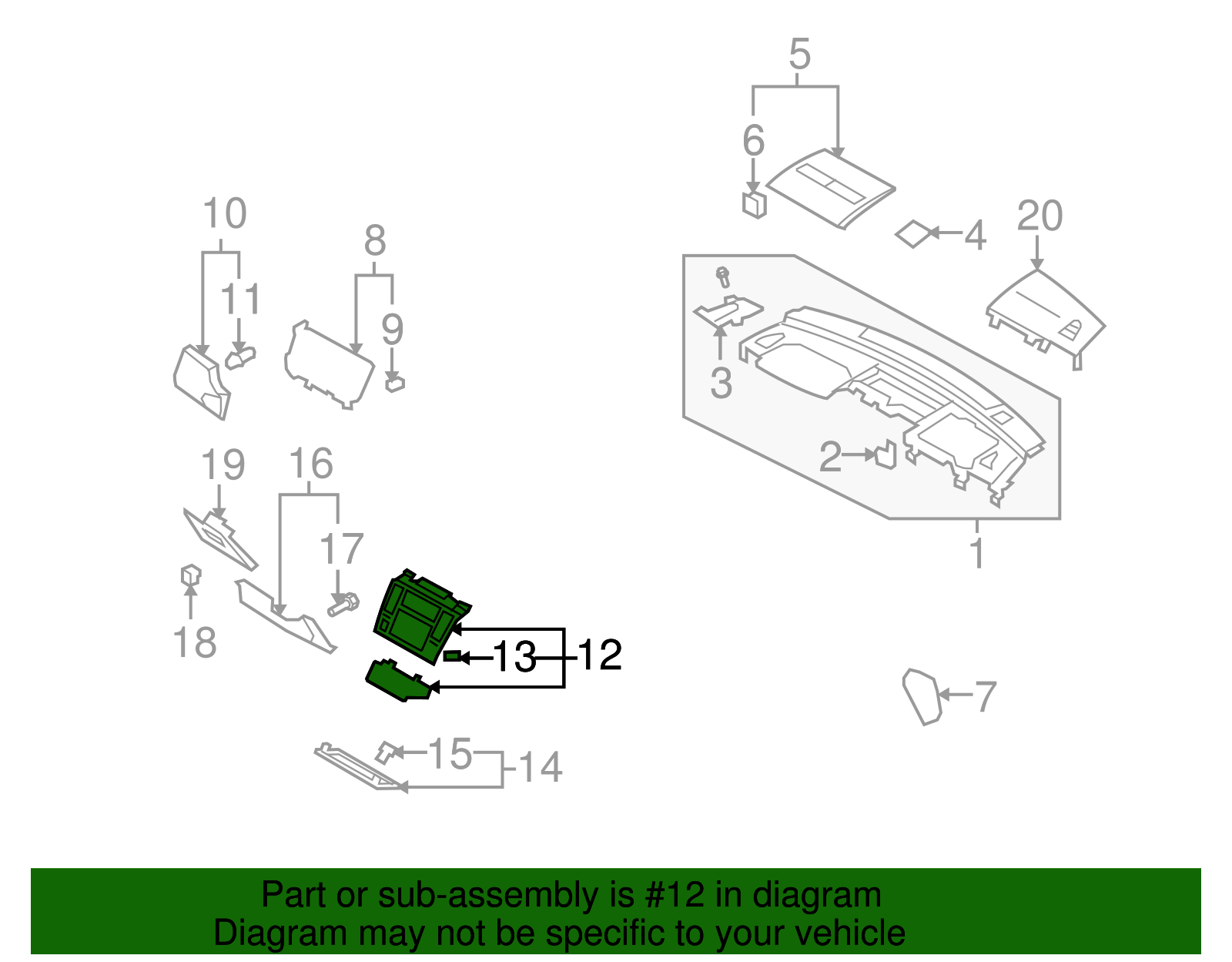 2008-2012 Nissan Versa Center Bezel 68260-EM31D | Nissan Automotive Parts