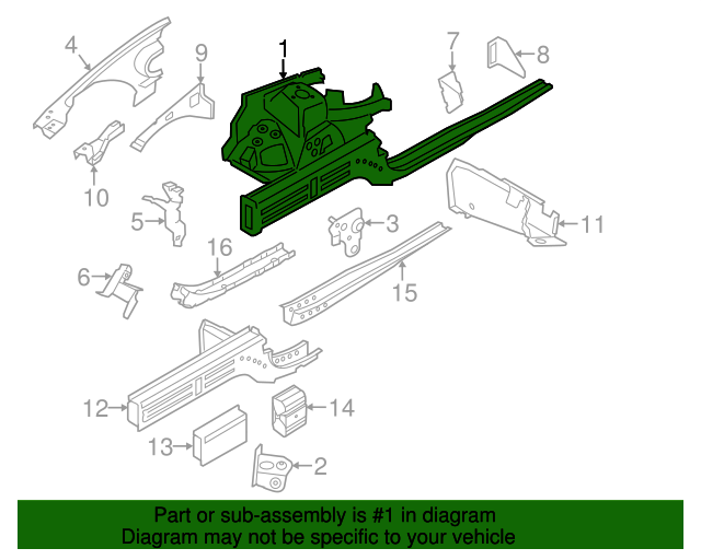 41147135609 - 2006-2015 BMW Apron Assembly (41-14-7-135-609) | BMW of ...