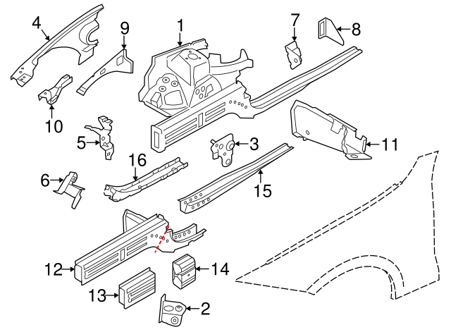 41-14-7-135-609 - Apron Assembly - 2006-2015 BMW | BMWPartsHub