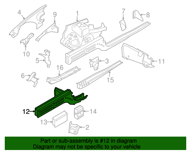 41117135612 - 2006-2015 BMW Rail Assembly (41-11-7-135-612) | BMW of ...