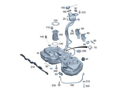 Fuel Tank with Detachable Parts for 2024 Mercedes-Benz GLC43 AMG ...