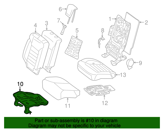 166-920-04-22 - Cushion Frame 2012-2021 Mercedes-Benz | Mercedes-Benz ...