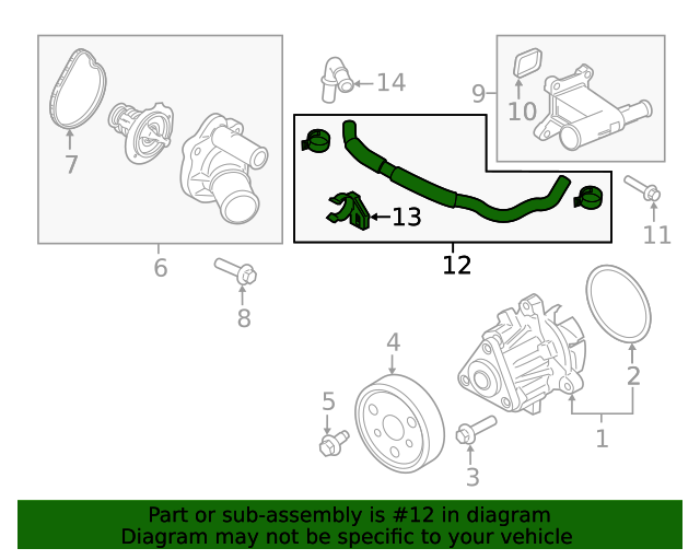2019-2023 Ford Transit Connect Water Hose JX6Z-8597-B | OEM Parts Online