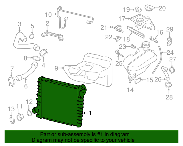 2012-2016 Porsche Radiator 991-106-131-03 | Gaudin Porsche Parts