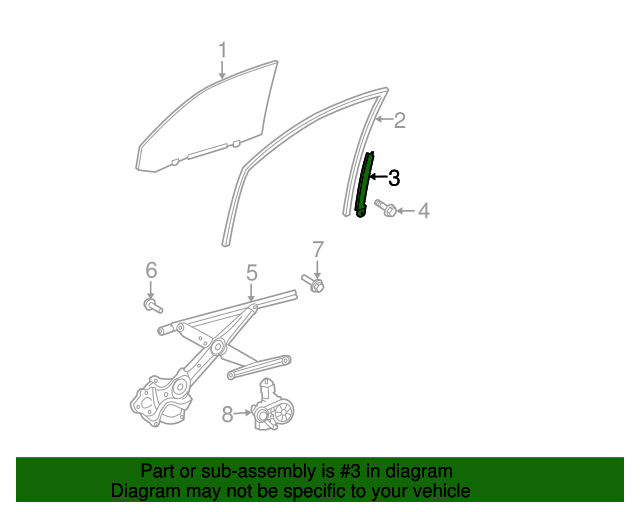 67404-48060 - Door Window Glass Surround Channel Bracket 2008-2013 ...