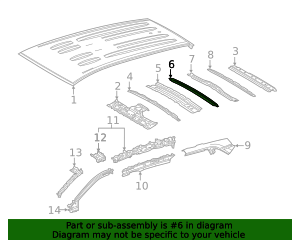 63144-0R050 - Roof Bow - 2019-2023 Toyota | OEM Genuine Toyota Parts