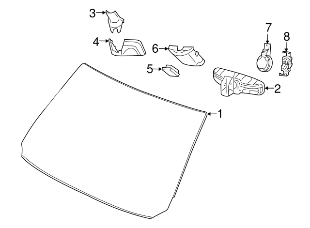 2017 Chrysler Pacifica Windshield 68227735AE | TascaParts.com