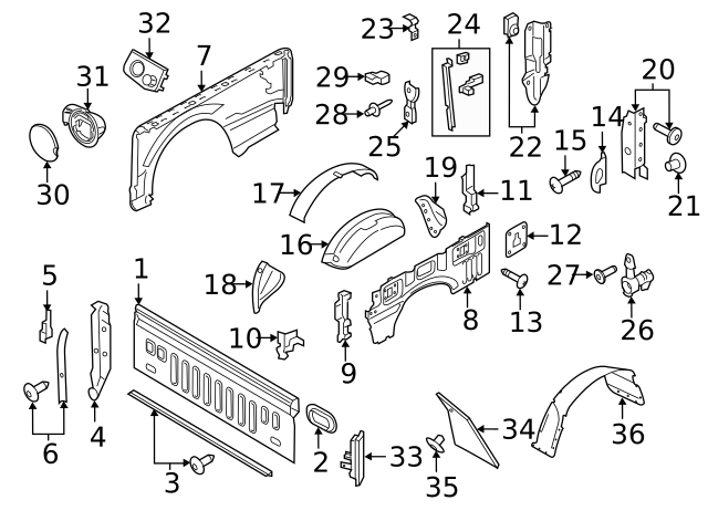 2017-2020 Ford Front Extension - Driver's Side (LH) HC3Z-9928261-B ...