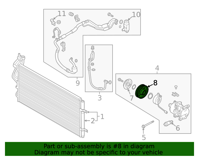 2022-2024 Hyundai Kona A/C Compressor Clutch Pulley 97643-H5100 | OEM ...