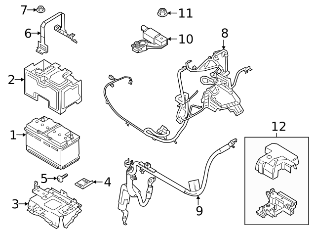 2019-2023 Ford Ranger Battery Cover KB3Z-10A687-B | QuirkParts