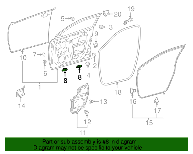 2018-2022 Toyota C-HR Door Shell Seal 67837-F4020 | Toyota Parts