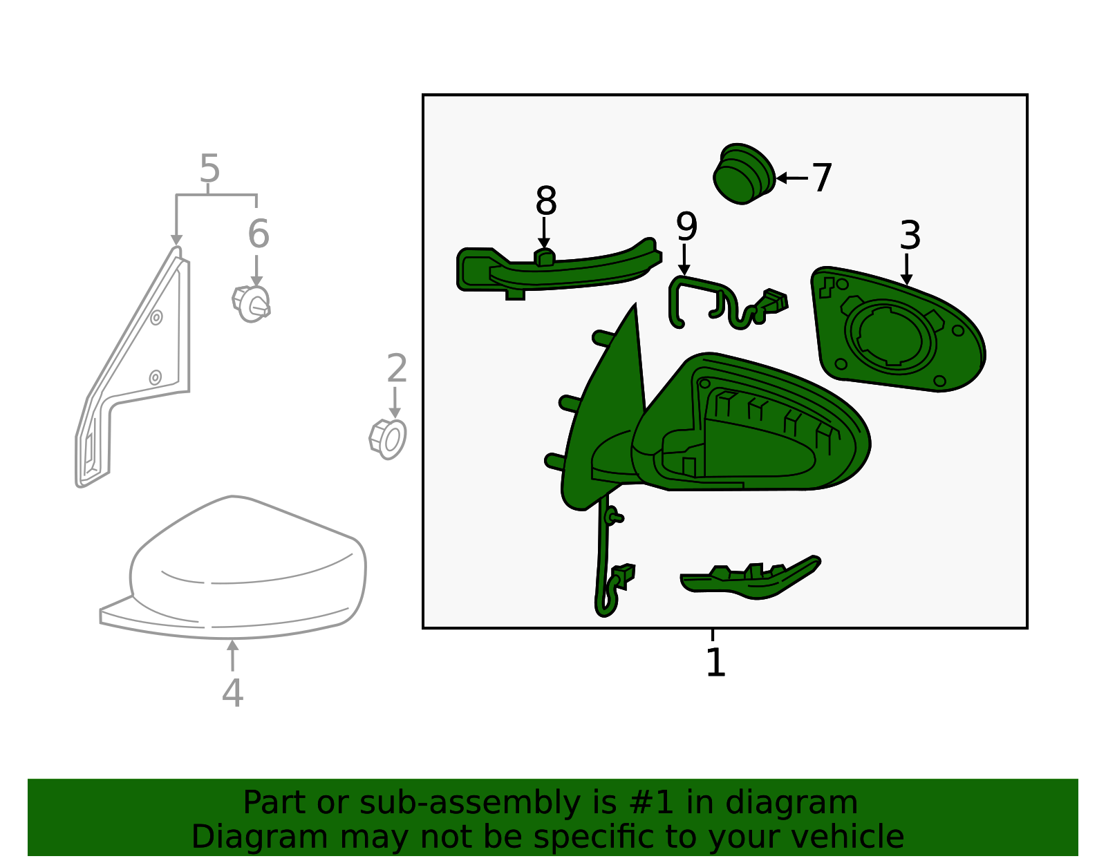 2018-2019 Nissan Kicks Mirror Assembly 96301-5RL0D | Ziegler Nissan of ...