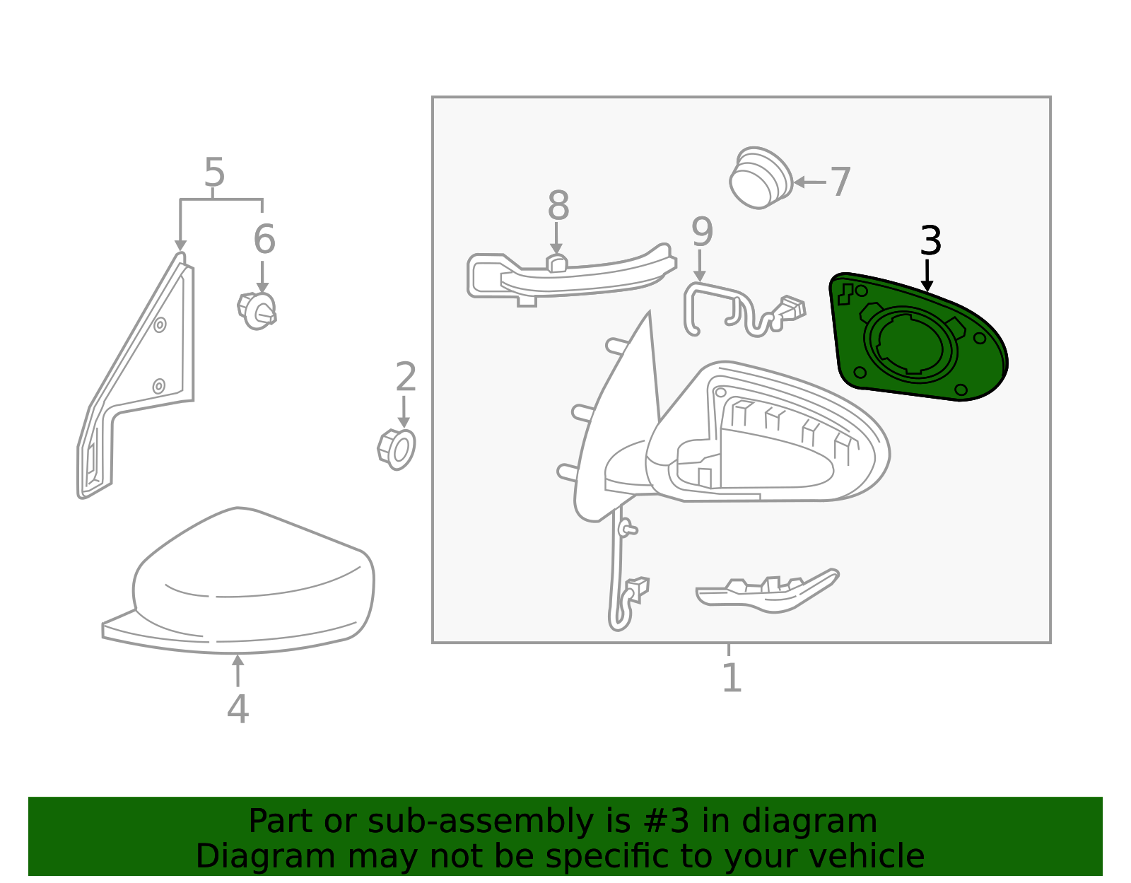 96366-5RB0A - Mirror Glass - 2018-2025 Nissan | Nissan OEM Parts Direct