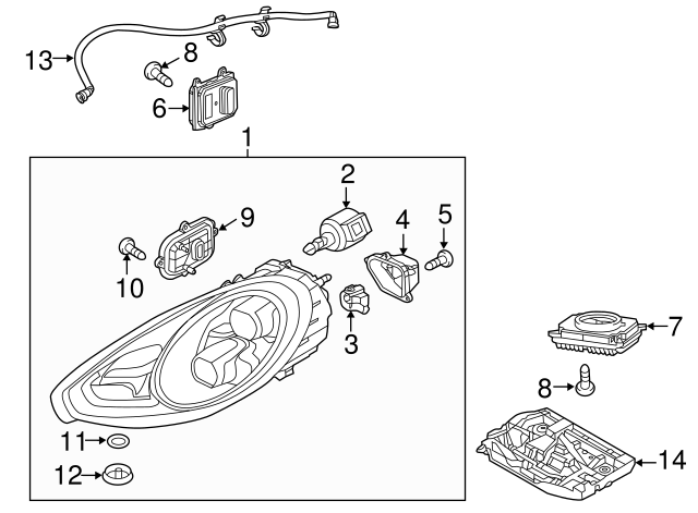 970-631-076-51 - Mount Bracket 2014-2016 Porsche Panamera ...