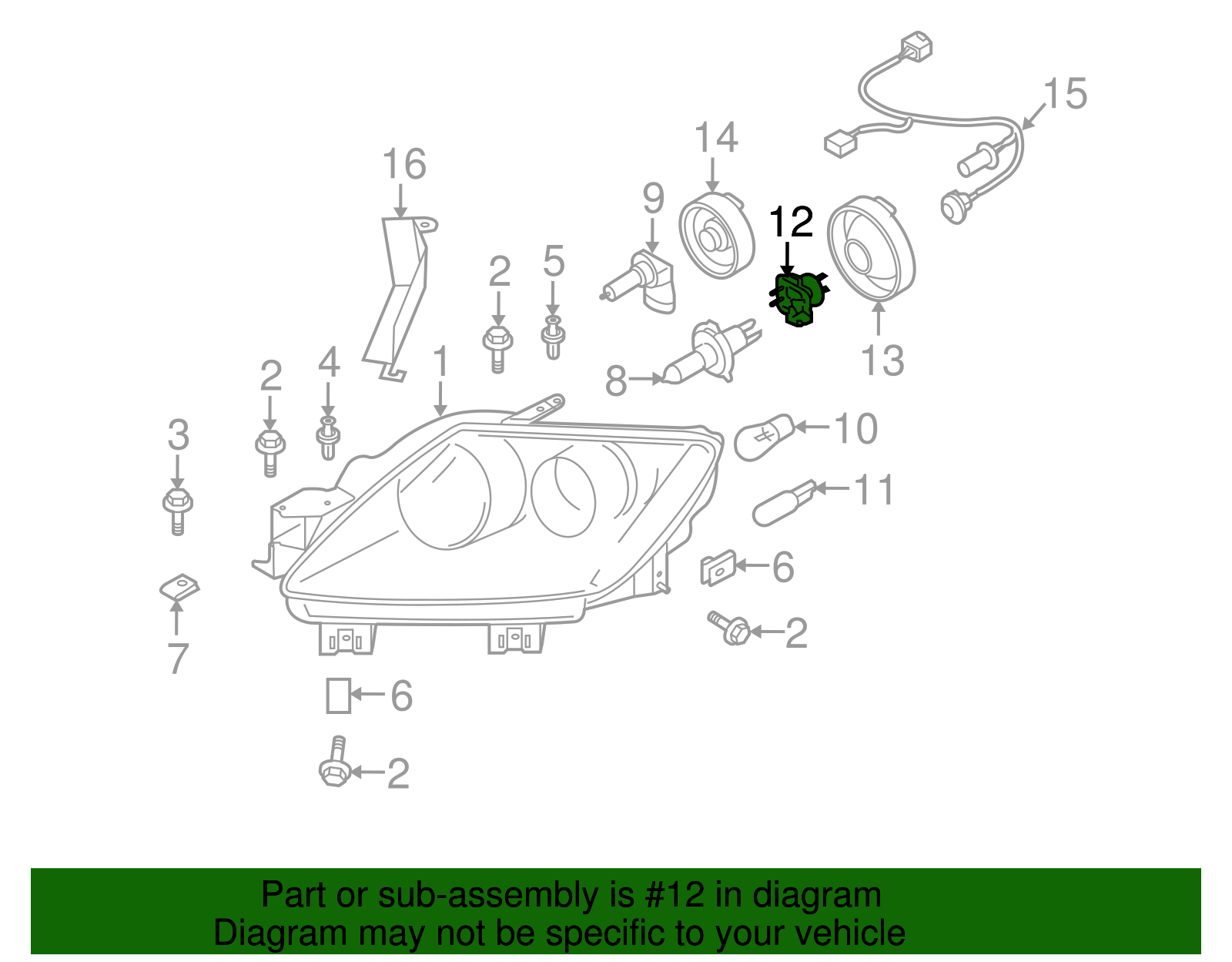 G14H-51-0X7 - Low Beam Bulb Socket 2004-2015 Mazda | Florida Mazda Parts