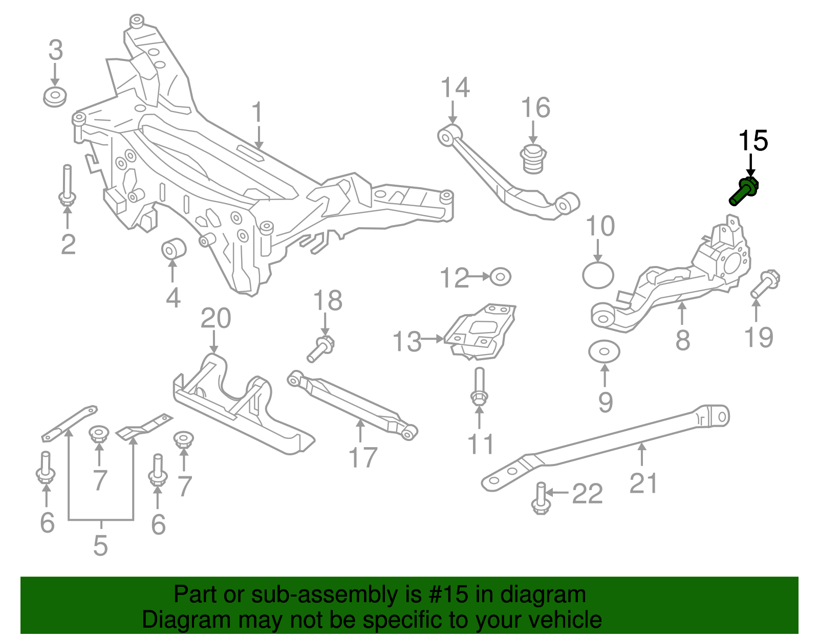 2008-2020 Nissan Suspension Cross-Member Bolt 54459-EN12D | Sullivan ...
