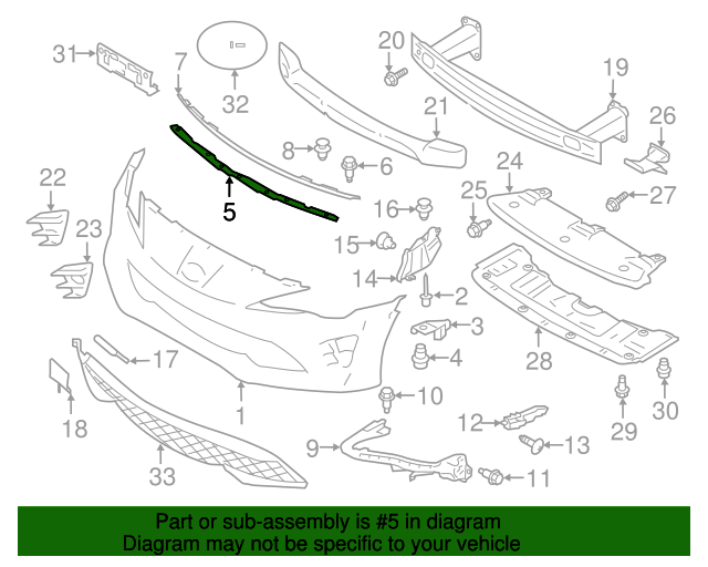 2013-2020 Toyota Bumper Cover Support Rail (Front, Upper) SU003-05827 ...