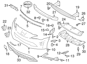2013-2020 Toyota Bumper Splash Shield Bracket (Front, Lower) SU003 ...