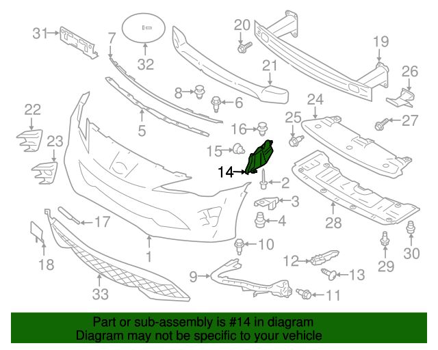 SU003-01537 - Radiator Support Air Duct (Right, Front) - 2013-2020 ...