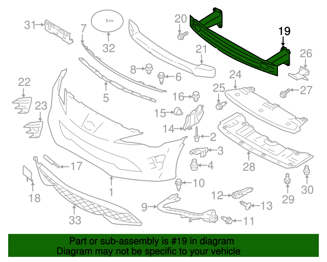 2013-2024 Toyota Bumper Impact Bar (Front) SU003-01508 | Toyota San ...