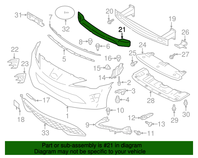 2013-2020 Toyota Bumper Impact Absorber (Front) SU003-01495 | Sparks Parts