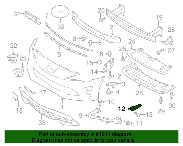 SU003-01498 - Bumper Cover Stay (Right, Front) - 2013-2020 Toyota | OEM ...