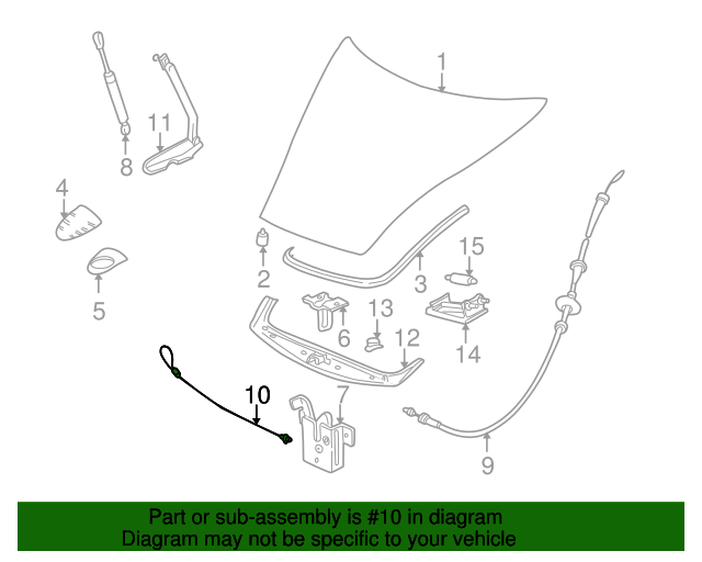 996-511-521-00 - Hood Release Cable 1997-2005 Porsche | AutoNationParts.com