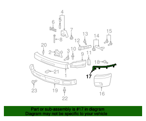 2007-2010 Chevrolet Black Passenger Side Front Bumper Filler 25782945 ...